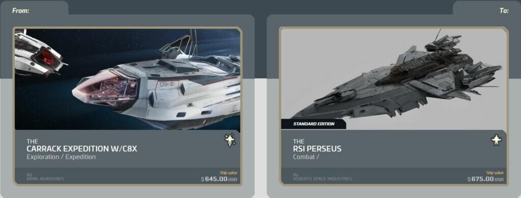 CCU - Carrack Expedition Mit C8X Zu RSI Perseus | Starship24