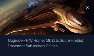 Anvil F7C Hornet Mk II To Aegis Sabre Firebird Upgrade CCU | Starship24