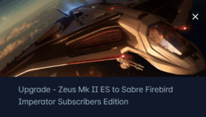 RSI Zeus Mk II ES To Aegis Sabre Firebird Upgrade CCU | Starship24