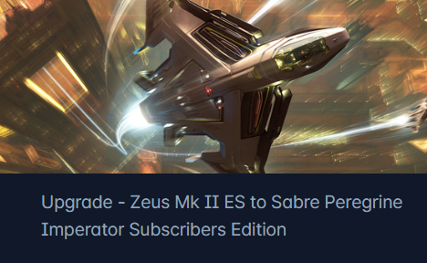 RSI Zeus Mk II ES To Aegis Sabre Peregrine Upgrade CCU | Starship24